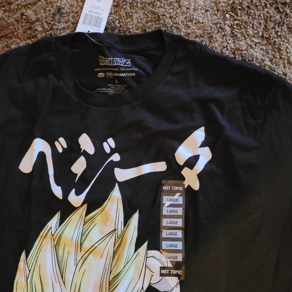 Hot Topic | Shirts | Large Vegeta Shirt Black Hot Topic | Poshmark